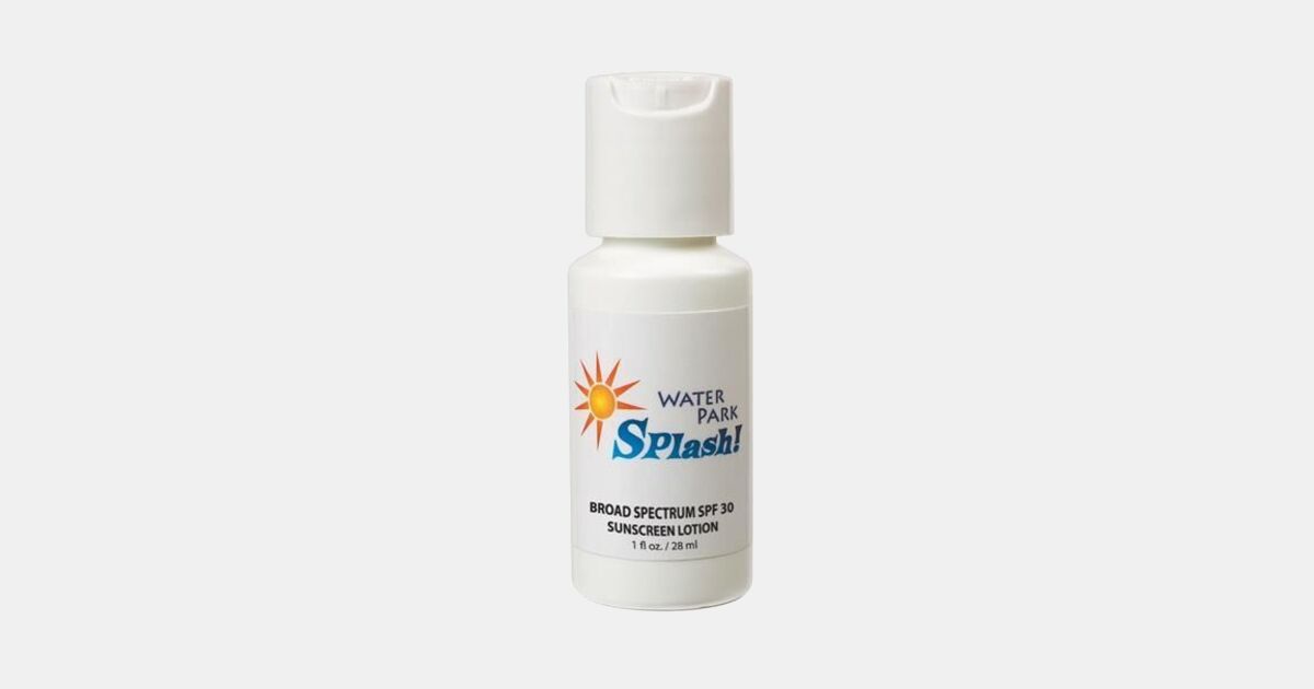 1 Oz Spf 30 Sunscreen Bottle with your logo | MiniThrowBalls.com