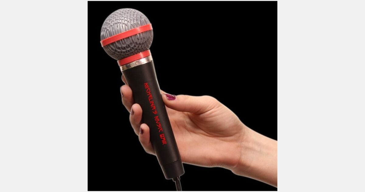 10" Plastic Toy Microphone with your logo | MiniThrowBalls.com