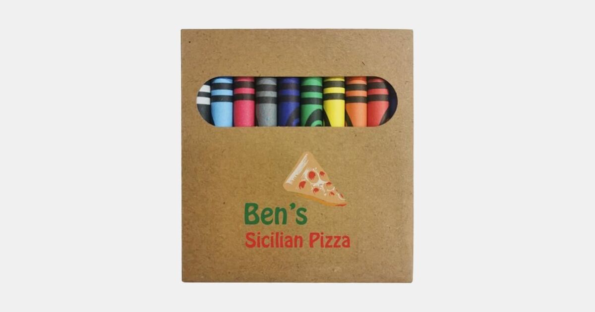 Printed 10 Piece Crayon Box Set with your logo | MiniThrowBalls.com