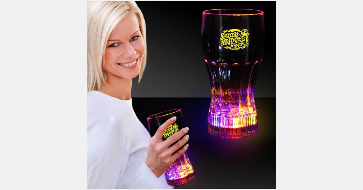 Glow LED Drinking Glass 12 oz | MiniThrowBalls.com