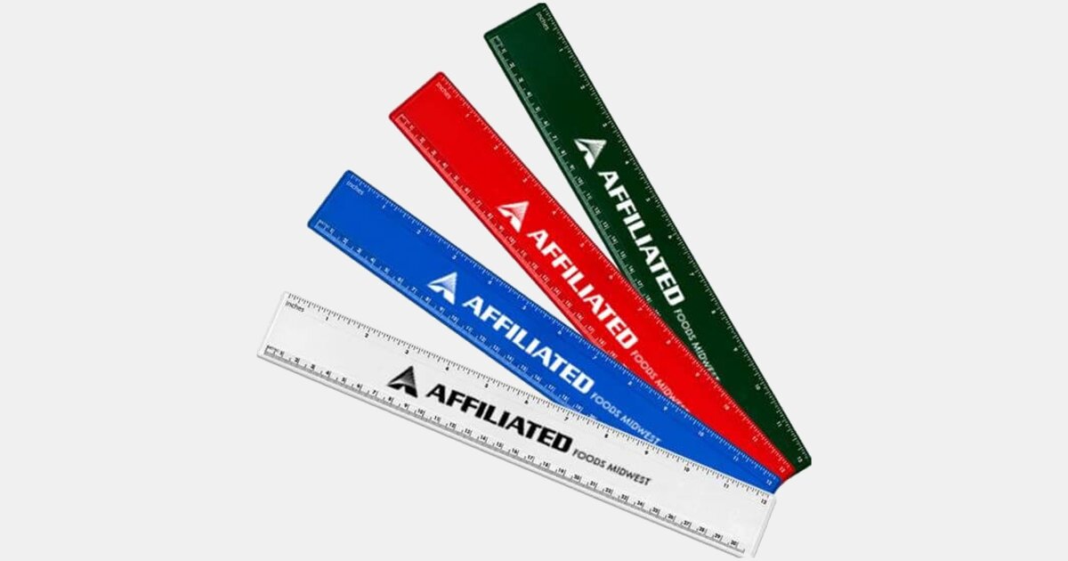 USA Made 12" Ruler with your logo | MiniThrowBalls.com