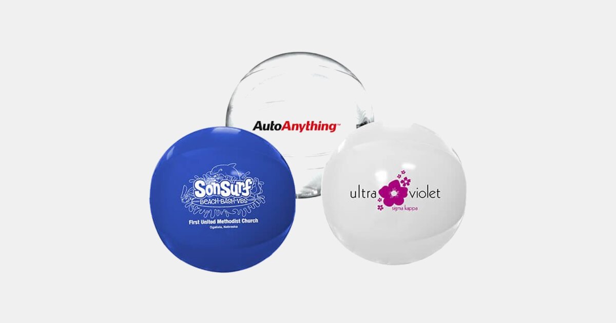 Imprinted 12" Solid-Color Beach Ball with your logo | MiniThrowBalls.com