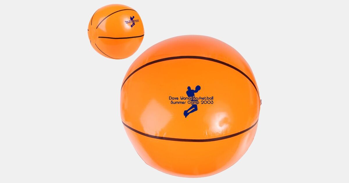 Basketball Beach Ball Custom Imprinted 14in | MiniThrowBalls.com