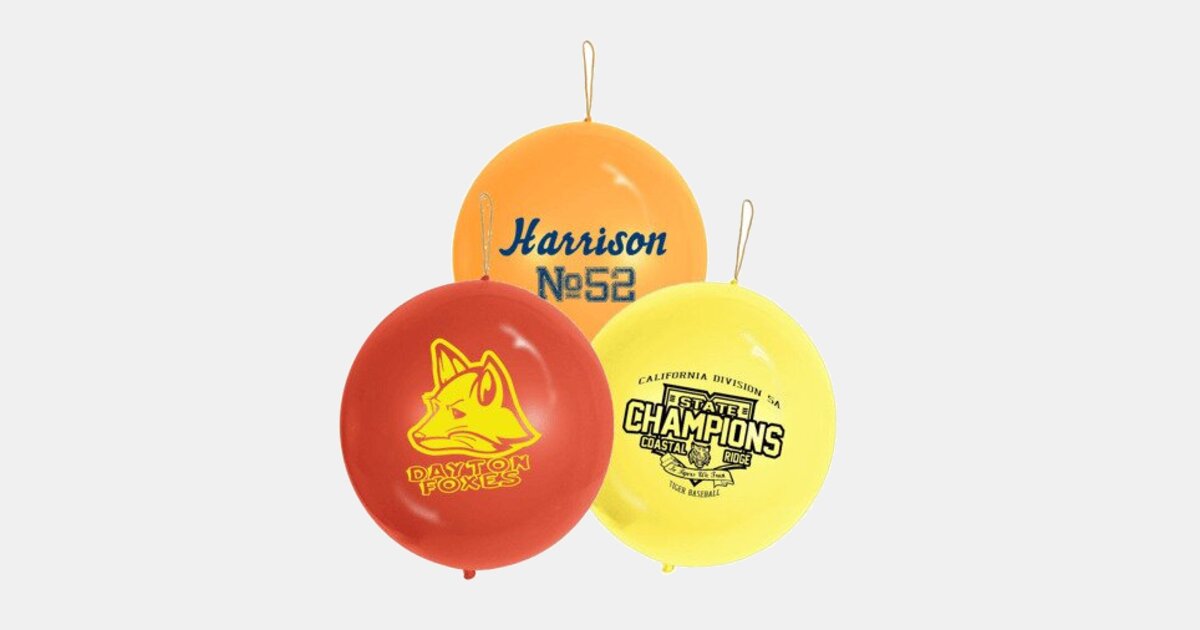 USA Made Latex Punch Balloons 16" with your logo | MiniThrowBalls.com