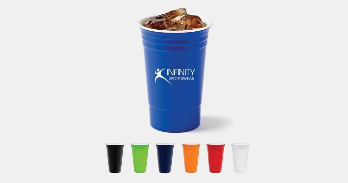 USA Made 16 oz Reusable Stadium Cup with your logo | MiniThrowBalls.com