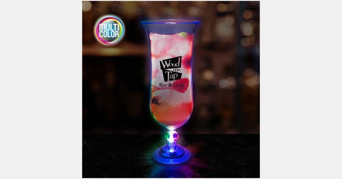 Custom Printed LED Light Up Hurricane Glass 16 oz. with your logo ...