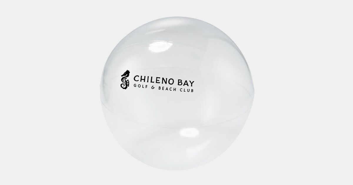 16" Translucent Clear Beach Ball with your logo | MiniThrowBalls.com
