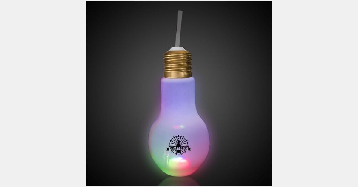 16oz LED Light Bulb Cup with your logo | MiniThrowBalls.com