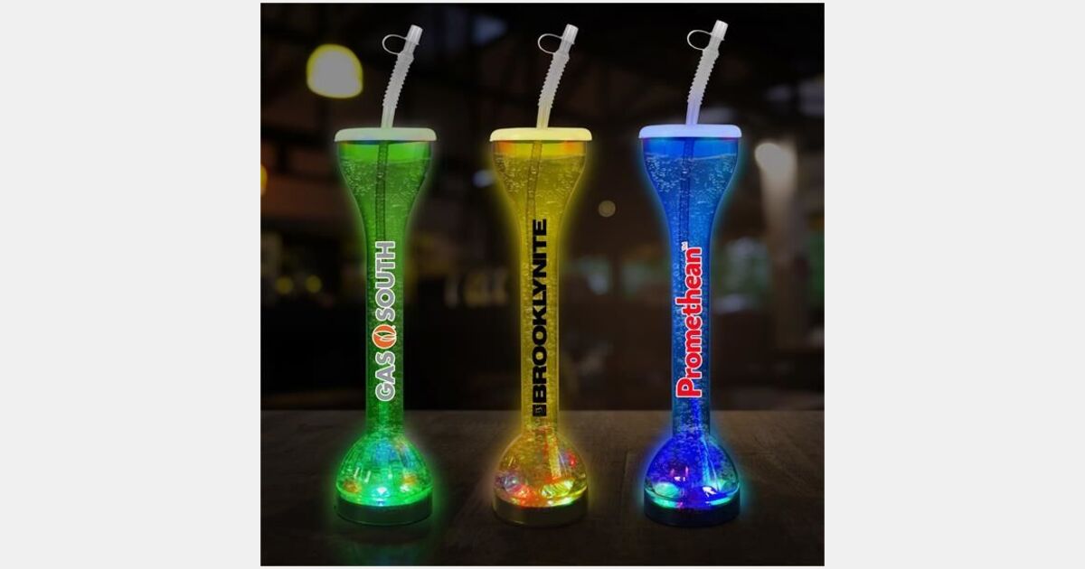 Custom Printed Transparent LED Yard Glasses 17oz with your logo ...