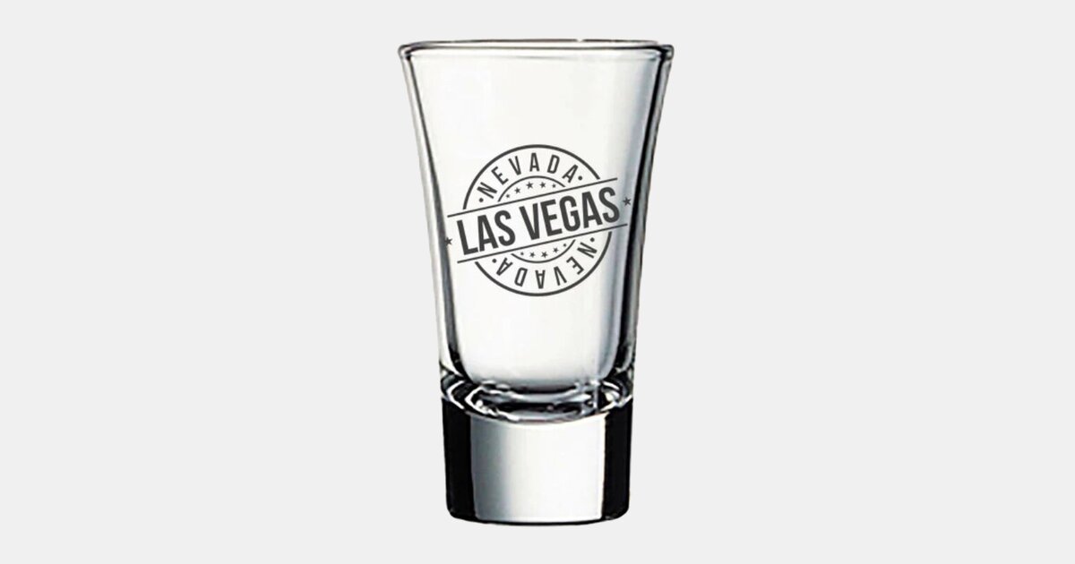 USA Made 2 oz. Erase flared top shot glass w/heavy non tip base with ...