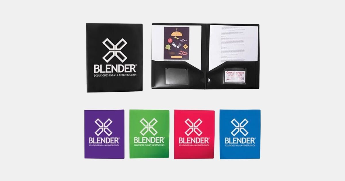 Custom Printed Folder 2 Pocket with your logo | MiniThrowBalls.com