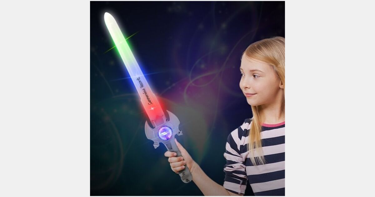 Custom Printed Light Up LED Spinner Sword 23" with your logo ...