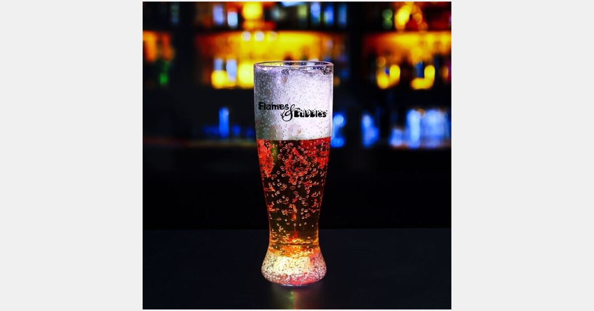 Custom Printed Pilsner Glass w/ Multi-Colored LED Lights 24 oz. with ...