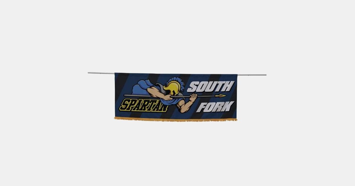 Custom Parade Banner Straight Bottom Kit & Gold Fringe 3' x 8' with ...