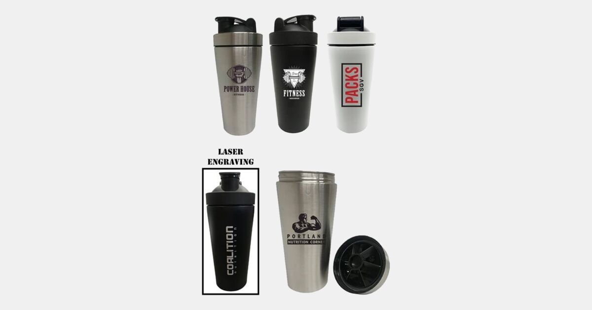 Custom Printed Stainless Steel Shaker Bottle - 30oz with your logo ...