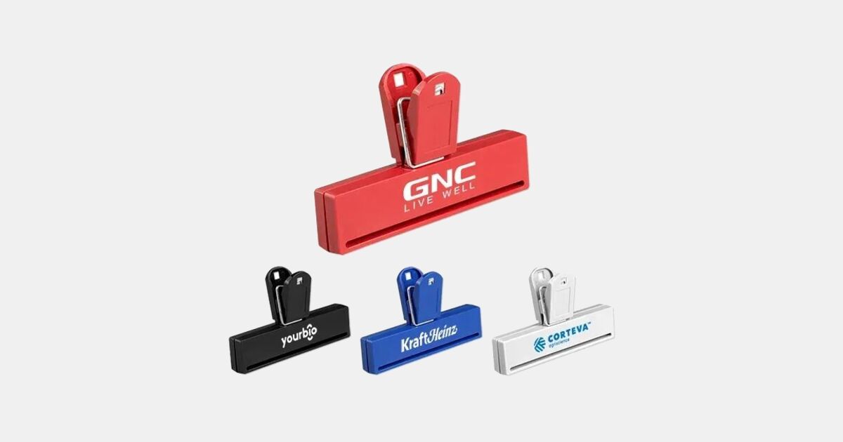 Custom Printed Chip Clip 4" with your logo | MiniThrowBalls.com