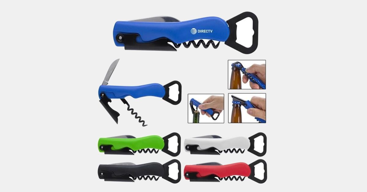 4-In-1 Waiter's Knife with your logo | MiniThrowBalls.com