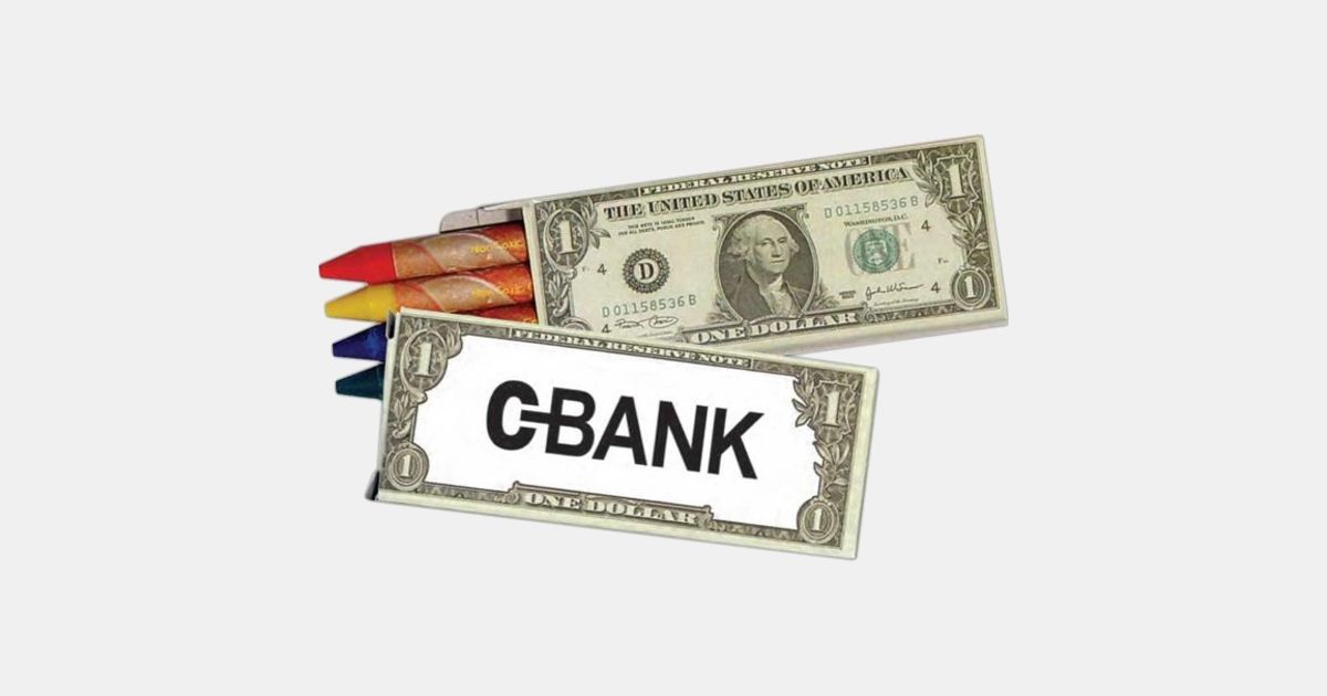 Custom Imprinted 4 Pack Money Crayons with your logo | MiniThrowBalls.com