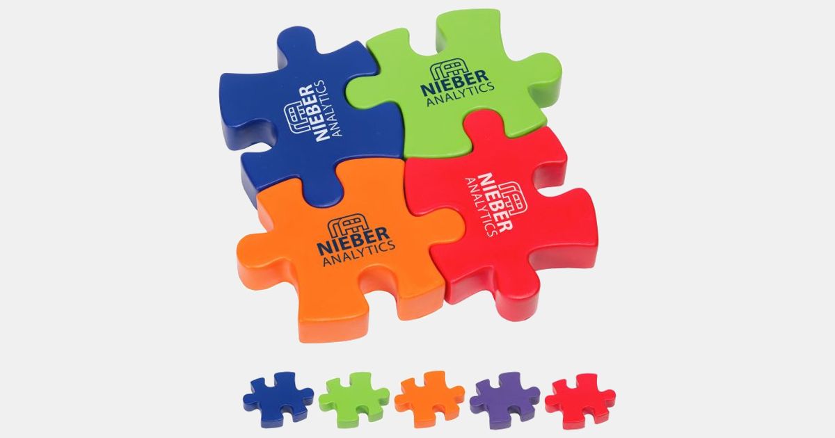Stress Ball 4-Piece Connecting Puzzle Set | MiniThrowBalls.com