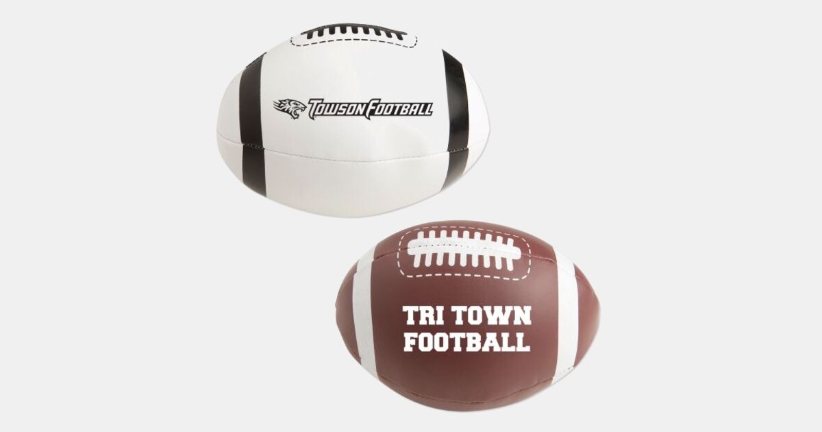 4" Plush Footballs with your logo | MiniThrowBalls.com