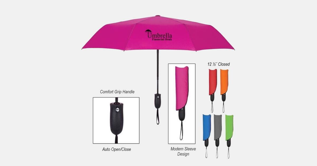 42" Arc Telescopic Wave Umbrella with your logo | MiniThrowBalls.com
