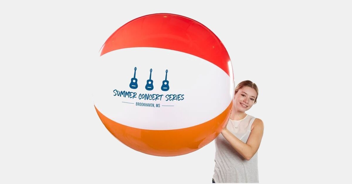48" Giant 6 Color Beach Ball with your logo | MiniThrowBalls.com