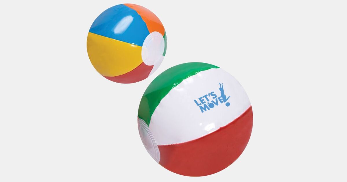 Multi Color Beach Ball Custom Imprinted 6in | MiniThrowBalls.com