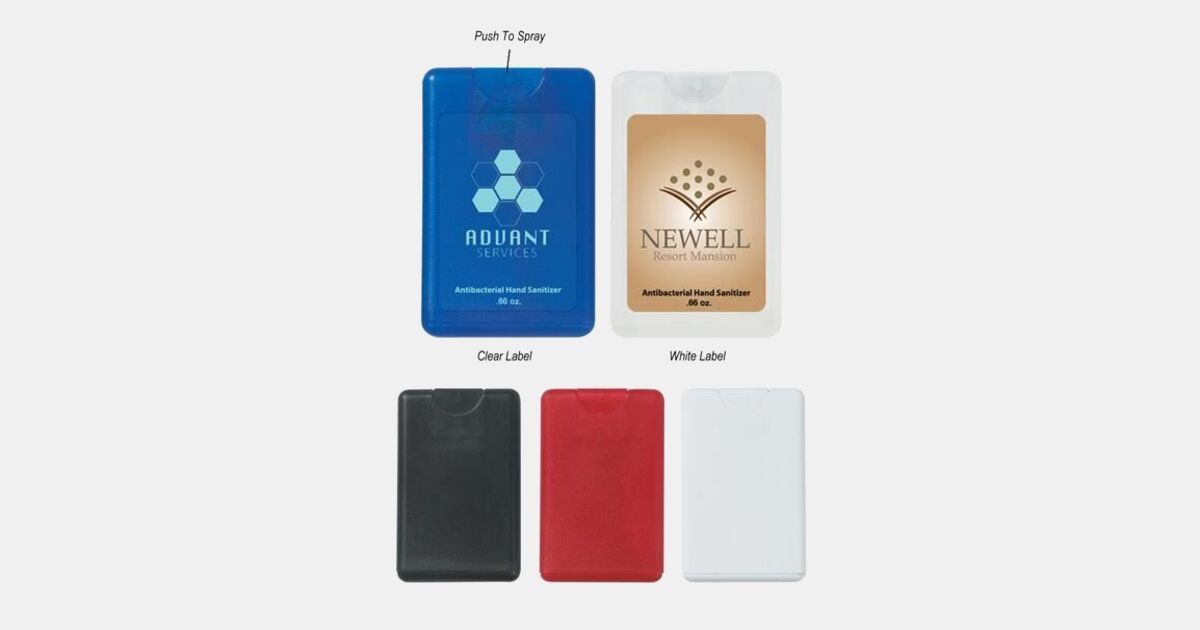 66 Oz Card Shape Hand Sanitizer with your logo | MiniThrowBalls.com