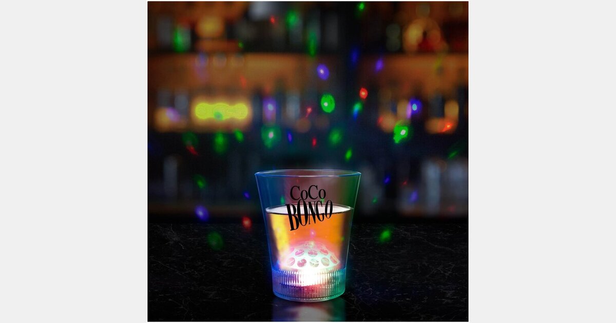 8 oz Light Up LED Disco Ball Rocks Glass with your logo ...