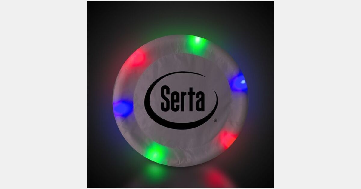 Custom Printed LED Flying Disc 9 1/2" with your logo | MiniThrowBalls.com