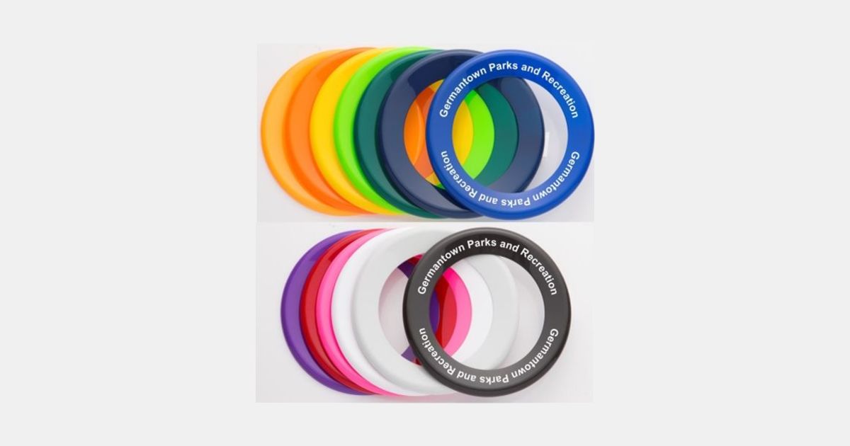 USA Made 9 1/2" Wing Ring with your logo | MiniThrowBalls.com