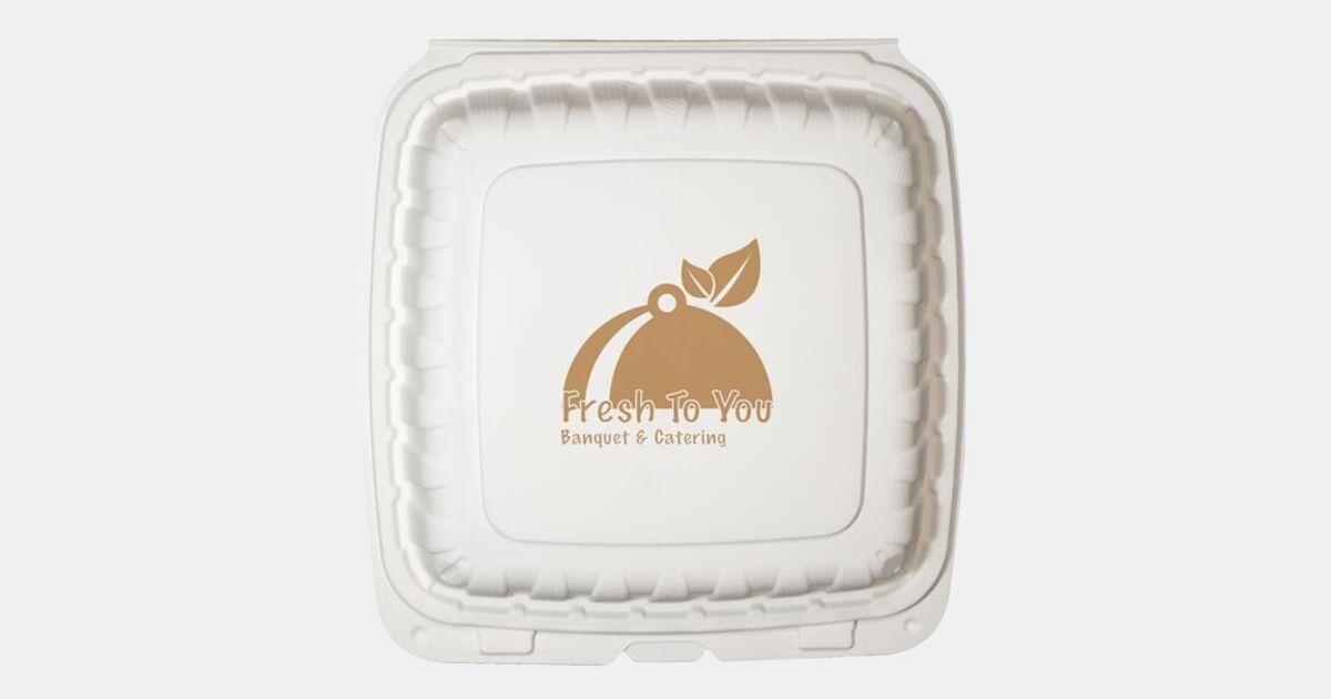 Custom Printed Eco-Friendly Takeout Container 9x9 with your logo ...