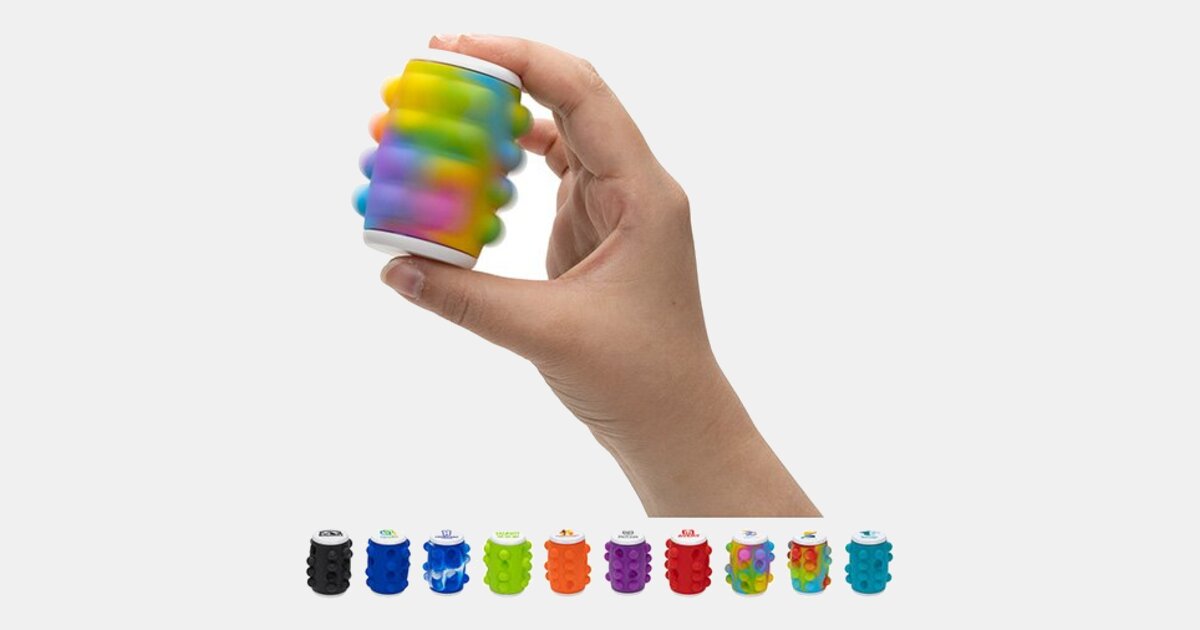 Custom Printed Push Pop Spinning Top with your logo | MiniThrowBalls.com
