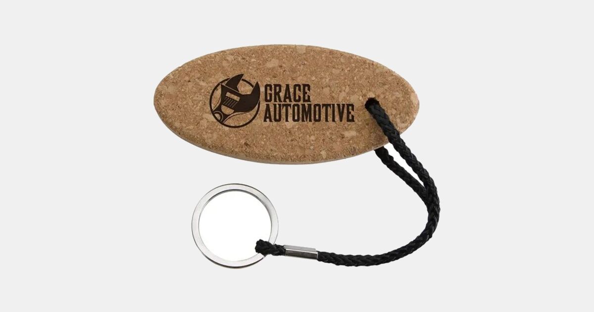Custom Imprinted Buoy Oval Cork Keychain with your logo ...