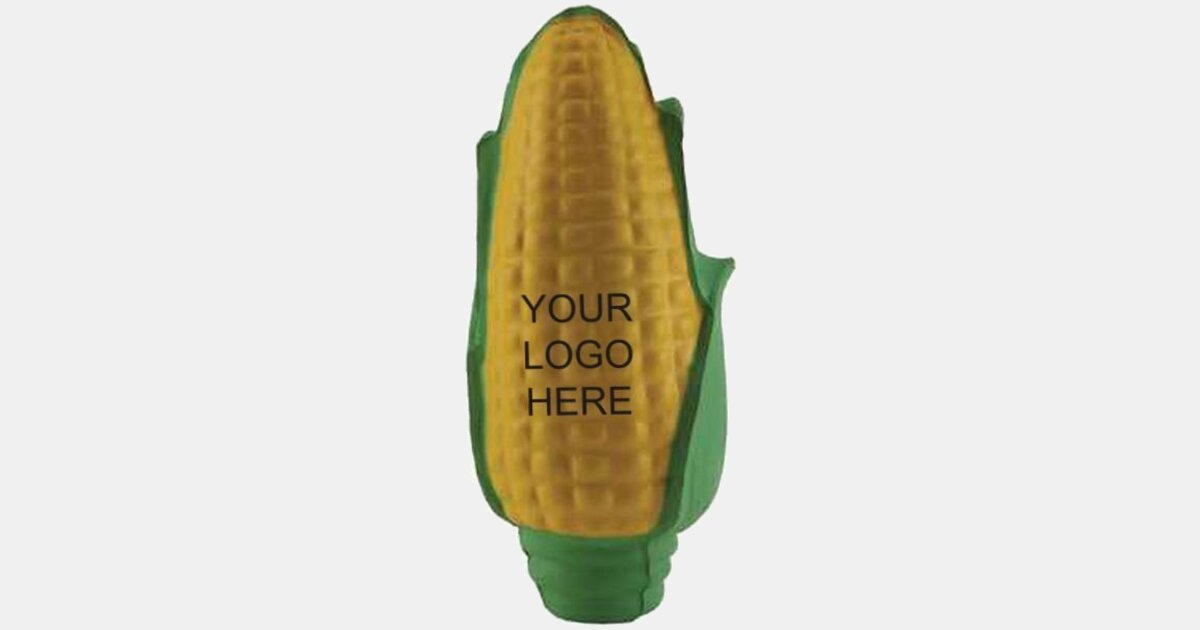 Custom Printed Corn Stress Reliever with your logo | MiniThrowBalls.com