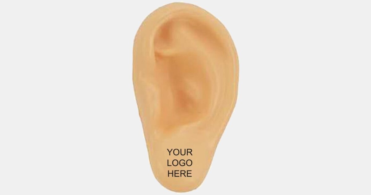 Custom Printed Ear Stress Reliever with your logo | MiniThrowBalls.com