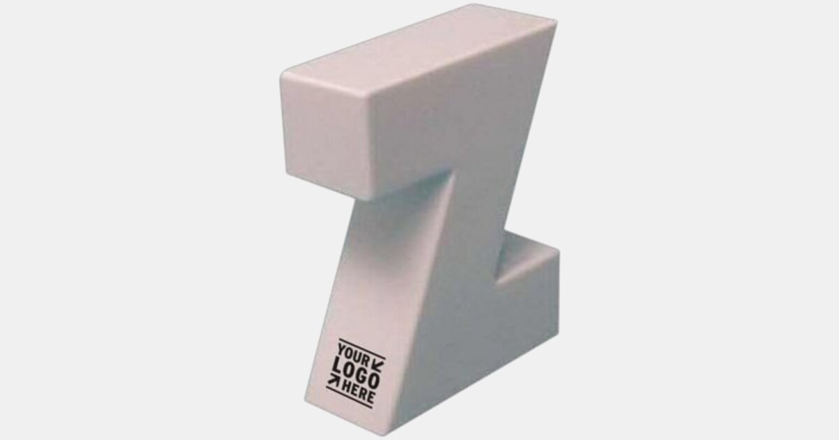 Custom Printed Letter Z Stress Reliever with your logo | MiniThrowBalls.com