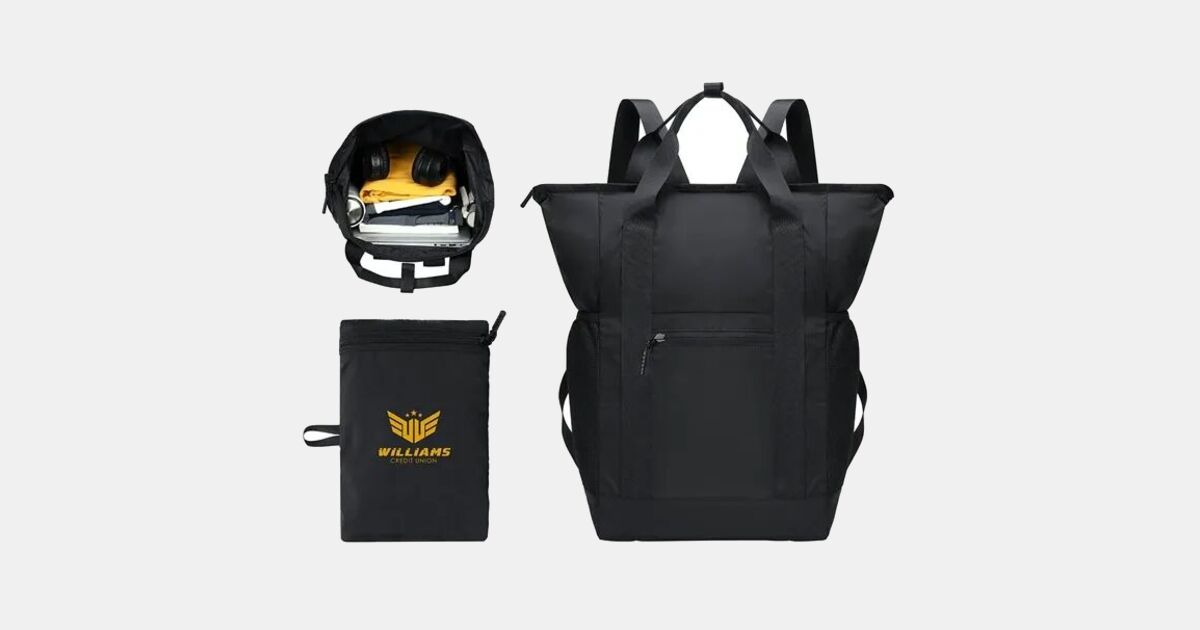 Custom Printed AeroLOFT(R) Voyager Foldable Backpack with your logo ...
