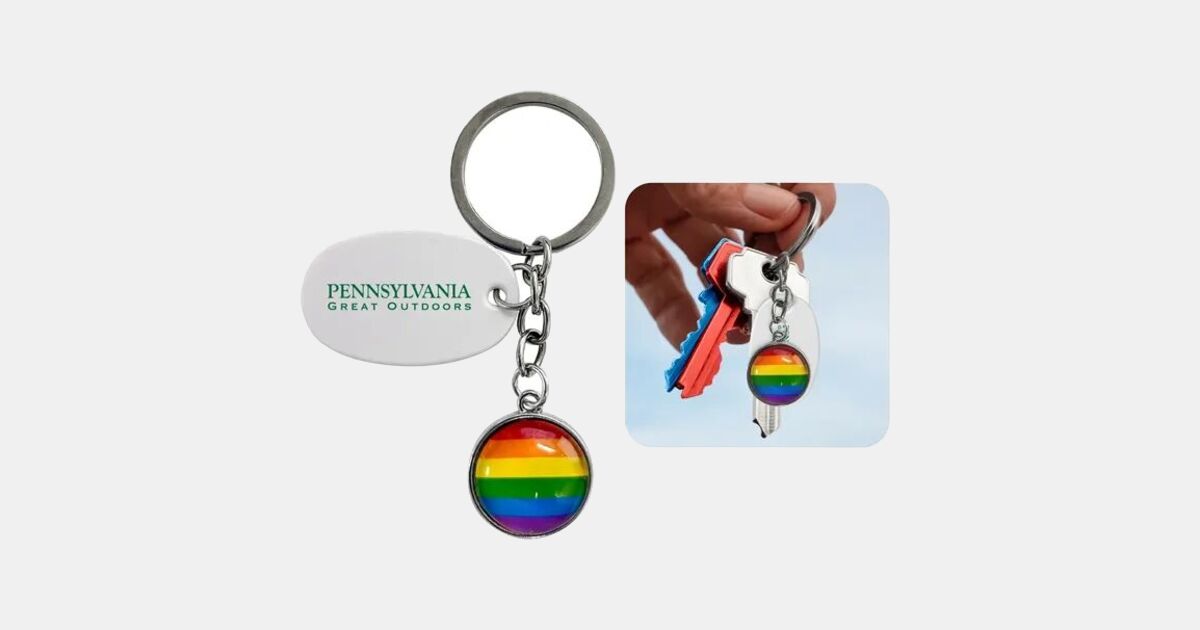 Custom Printed Rainbow Key Chain with your logo | MiniThrowBalls.com