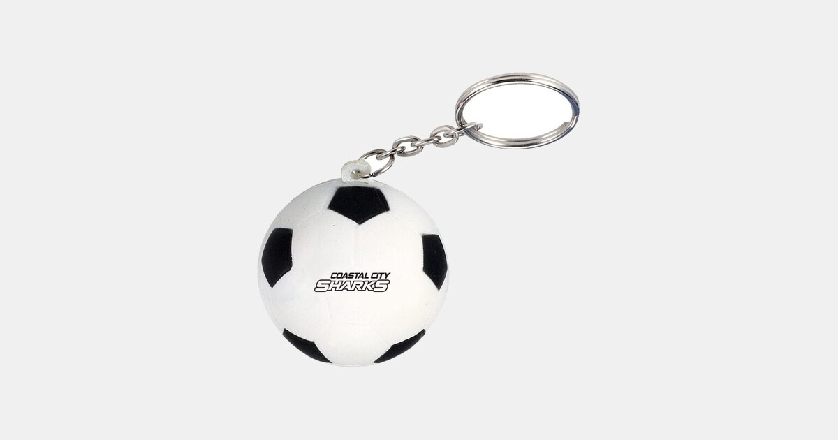 Custom Printed Soccer Ball Shape Stress Ball Keychain. with your logo ...