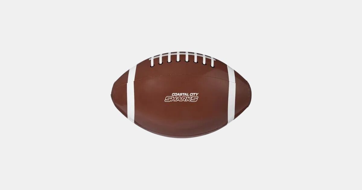 Custom Printed 16" Football Beach Ball with your logo | MiniThrowBalls.com