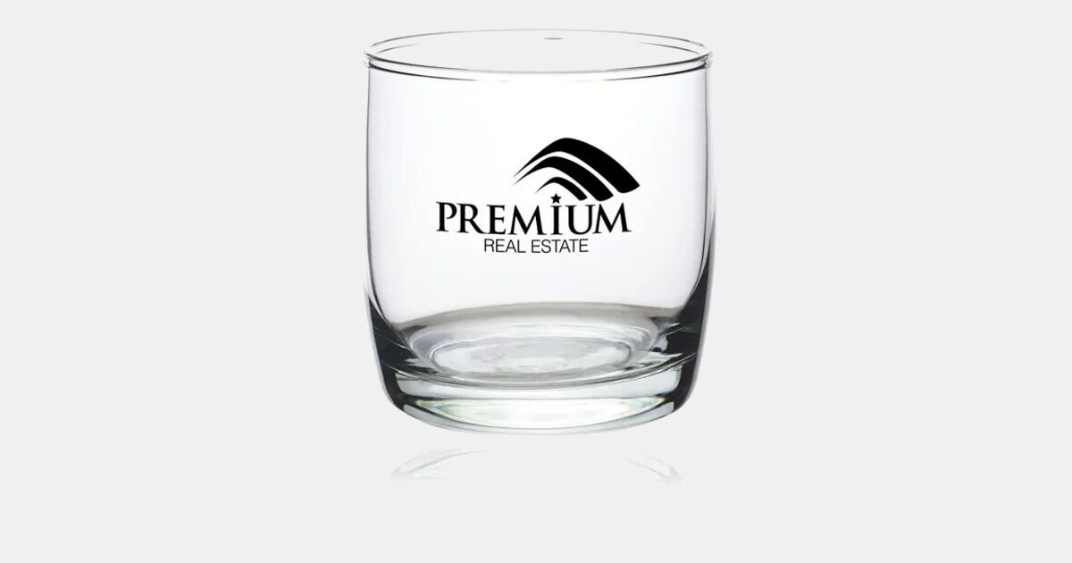 Custom Printed Whiskey Lowball Glass 10 oz with your logo ...