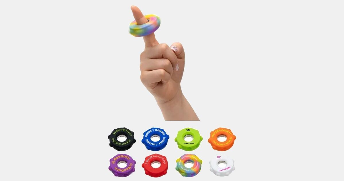 Custom Printed Gear Push Pop Spinner with your logo | MiniThrowBalls.com