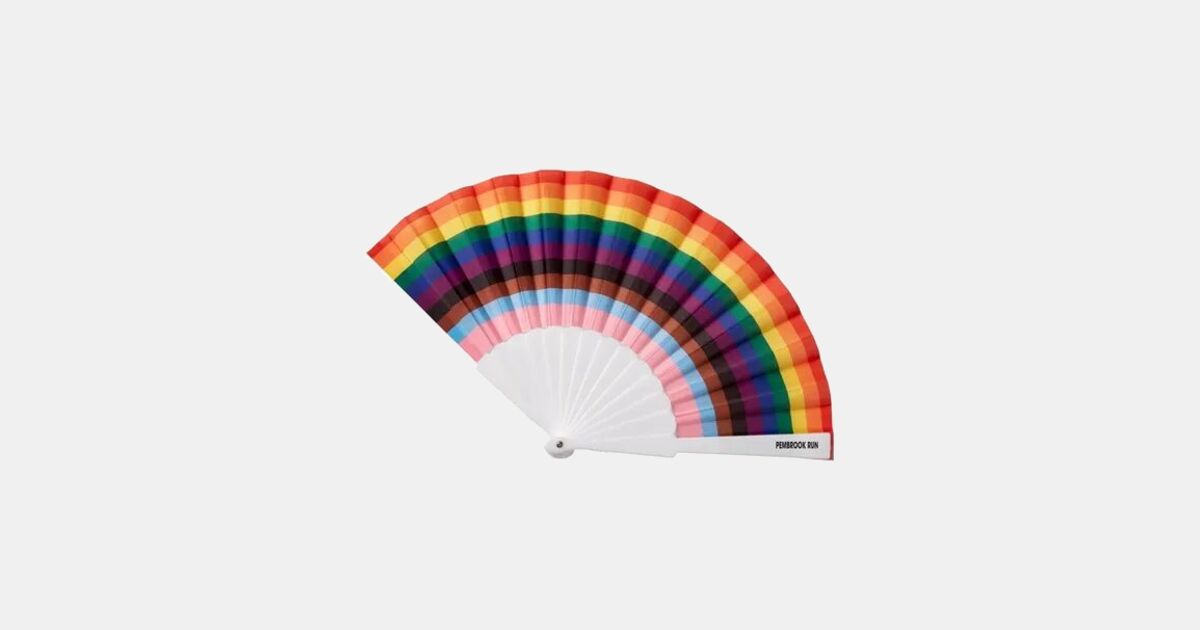 Custom Printed Rainbow Pride LGBTQ+ Folding Handheld Fan with your logo ...