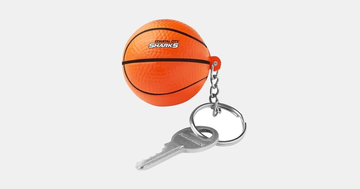 Custom Printed Basketball Shape Stress Ball Keychain with your logo ...