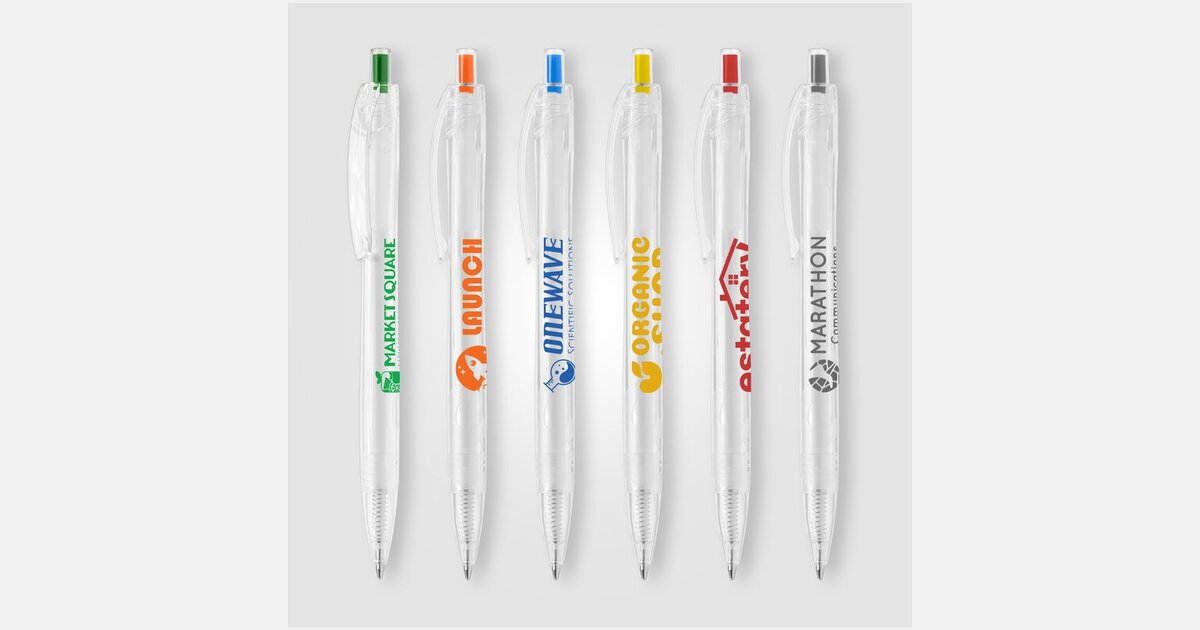 Custom Printed Aqua Clear - RPET Recycled Plastic Pen with your logo ...