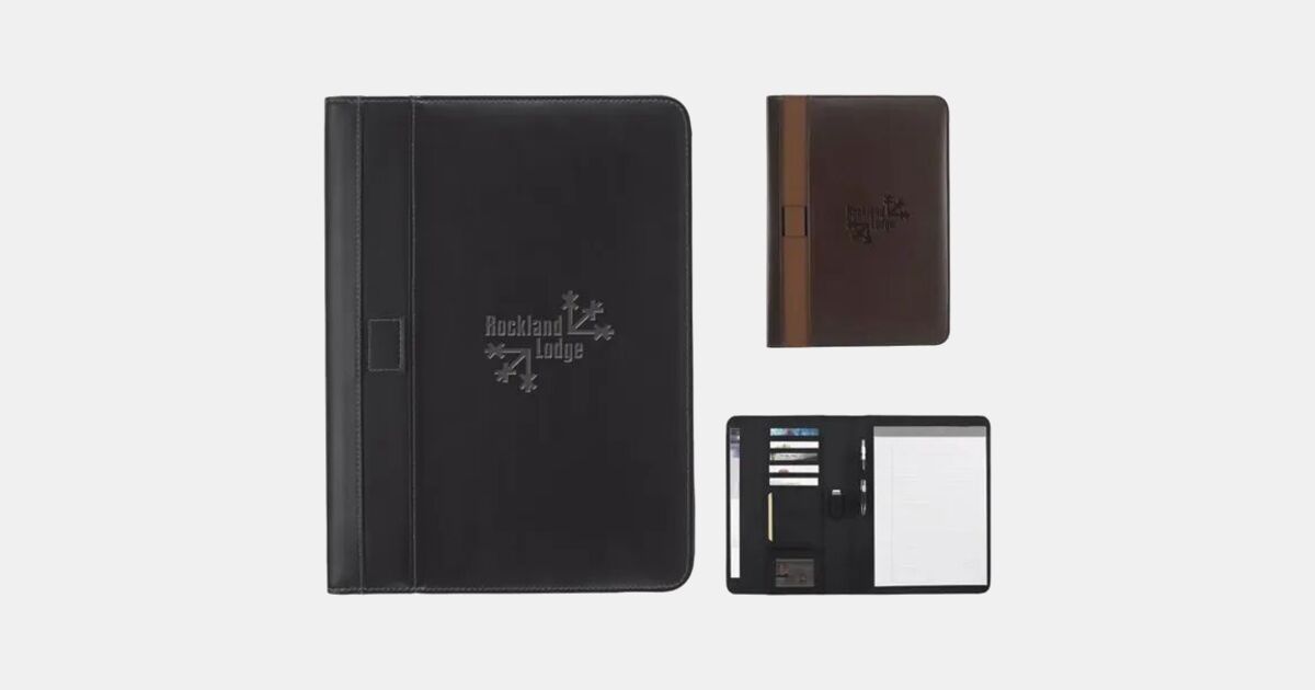 Custom Imprinted Vintage Style Padfolio with your logo | MiniThrowBalls.com