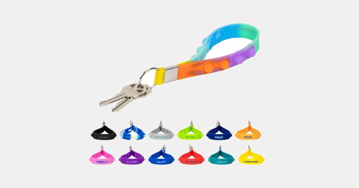 Custom Printed Push Pop Stress Reliever Keychain with your logo ...