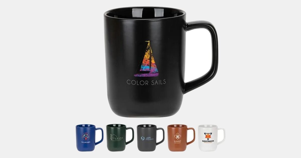 Custom Printed Marzano Recycled Ceramic Mug 18 oz with your logo ...