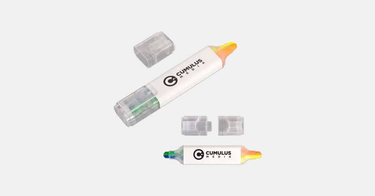 Custom Printed Quad Highlighter with your logo | MiniThrowBalls.com